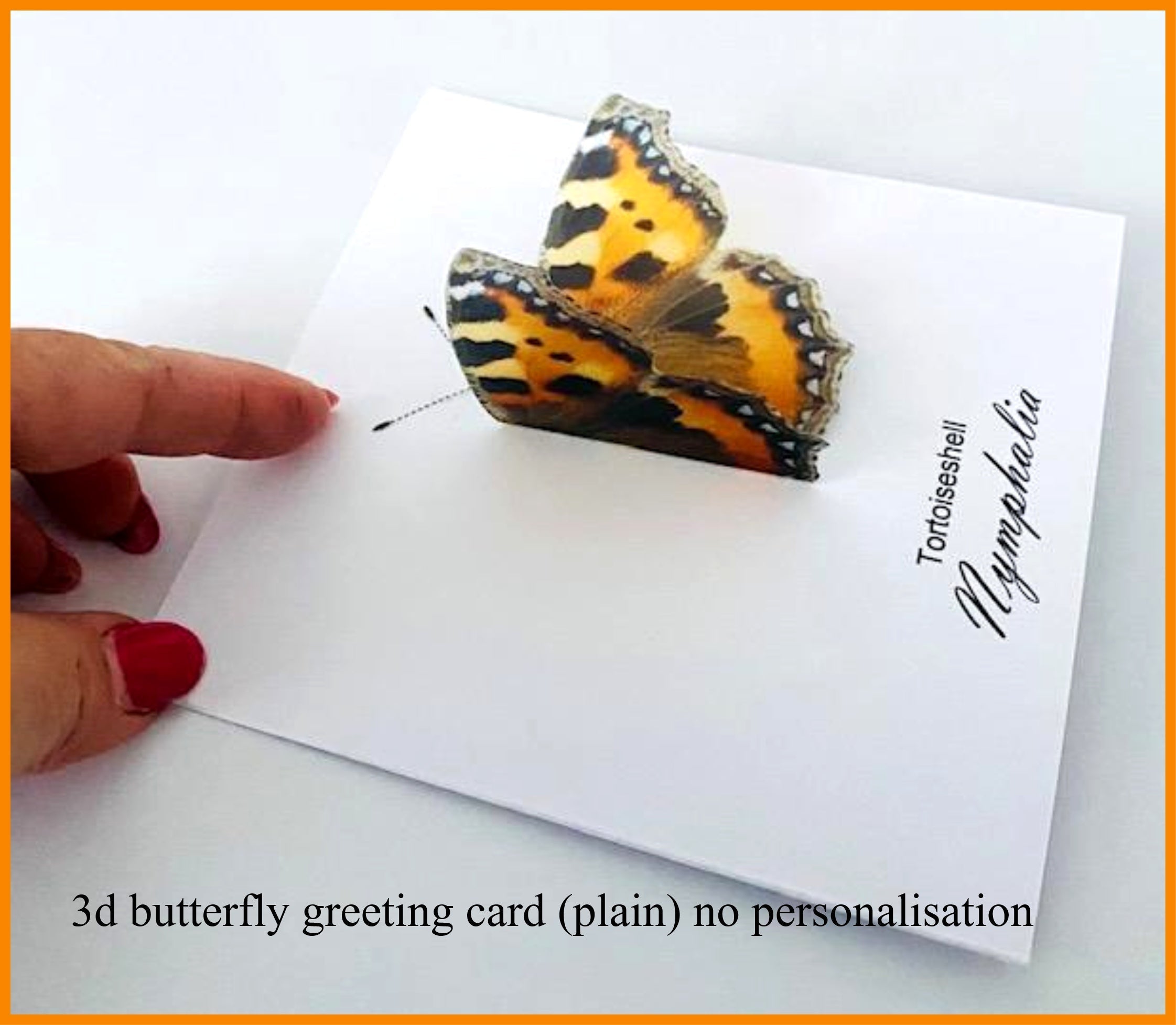 Tortoiseshell butterfly. Personalised 3d Butterfly Greeting Card. Birt ...