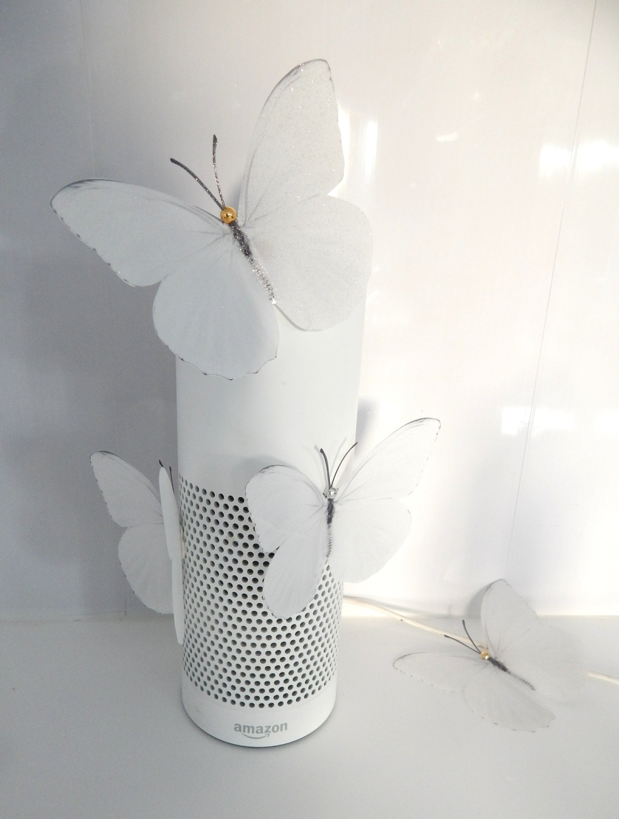 4 White stunning 3D Sparkling Butterflies.Butterfly Accessories,Weddin ...