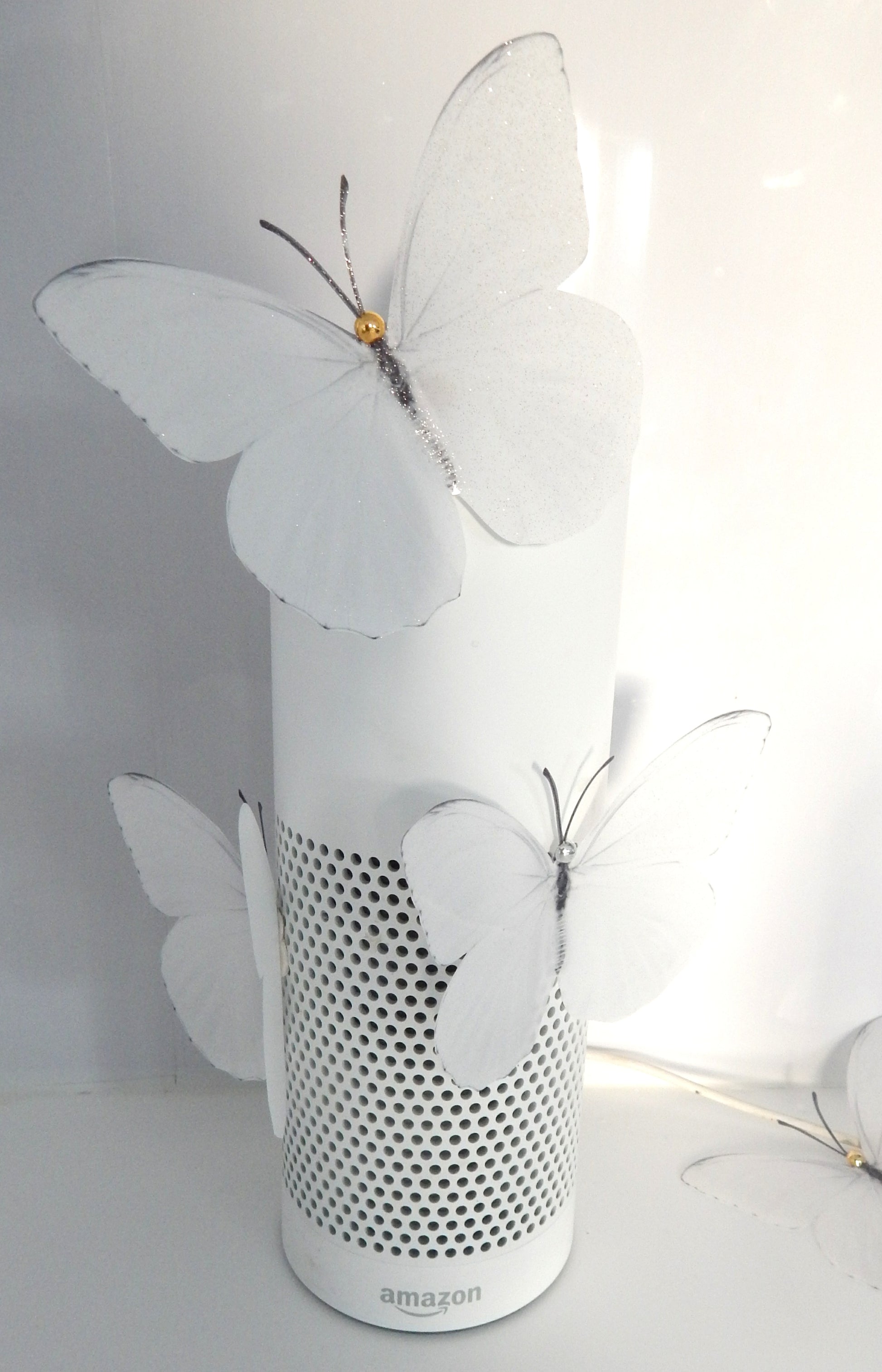 4 White stunning 3D Sparkling Butterflies.Butterfly Accessories,Weddin ...
