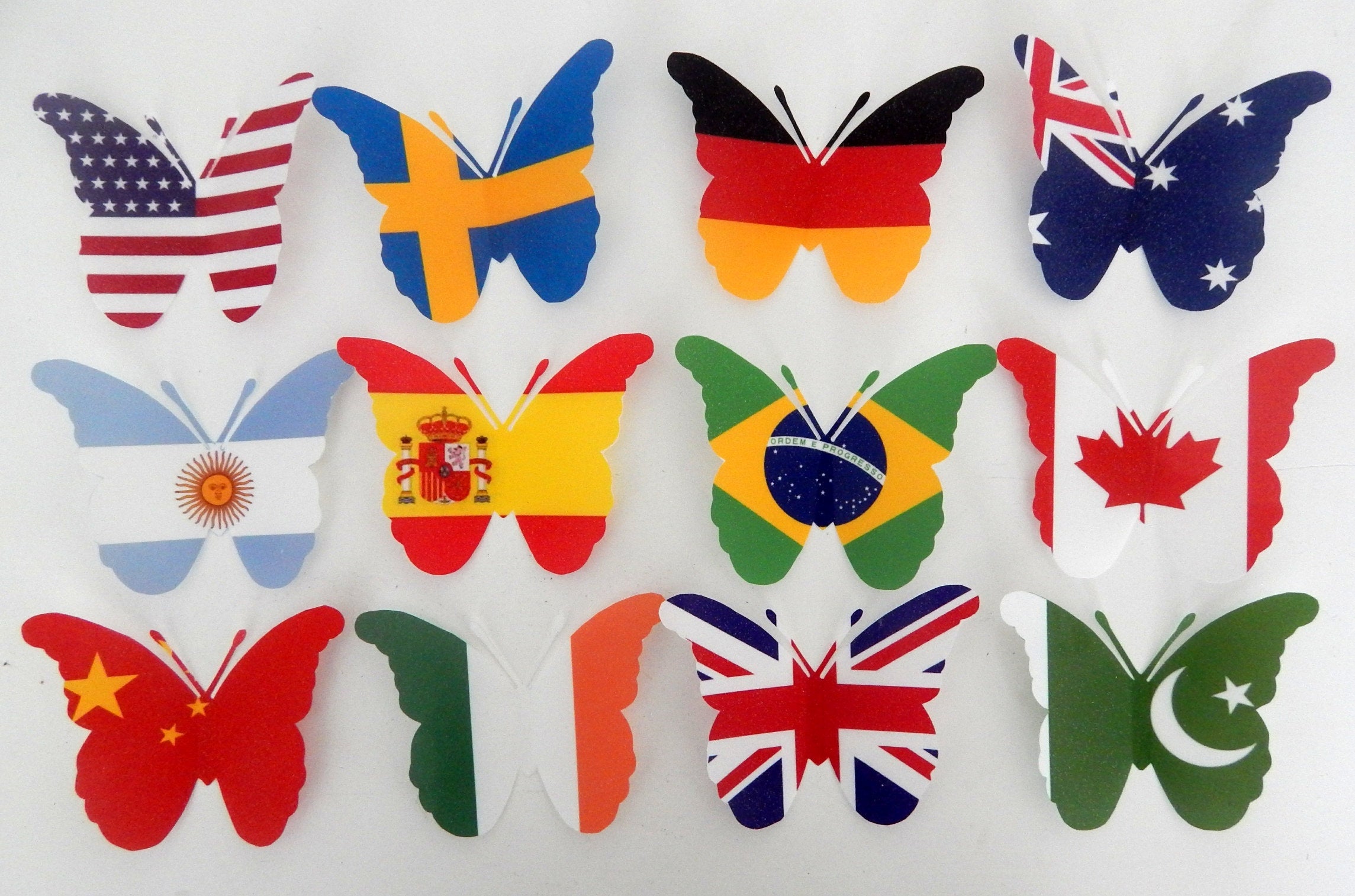 World flags decoration, 3D Butterfly, flags of the world 3d butterfly ...
